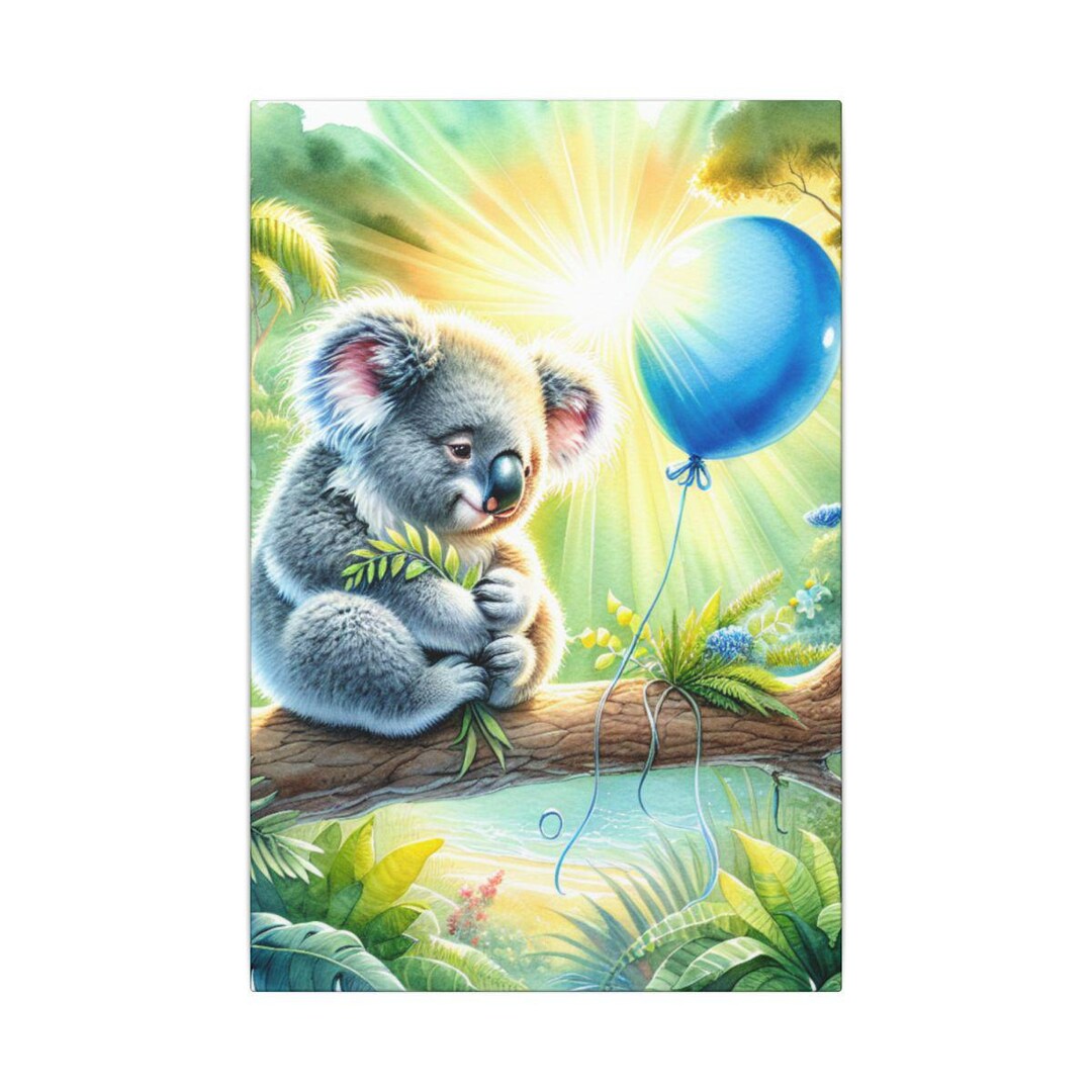 Koala Canvas Picture for Little Boys Koala Print for Kids Nursery Cute ...