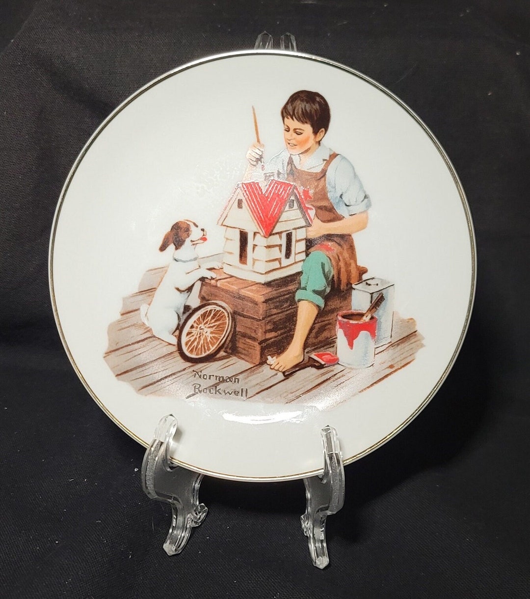 1984 Norman Rockwell "a Dollhouse for Sis", 6.5" Collectors Plate - Etsy