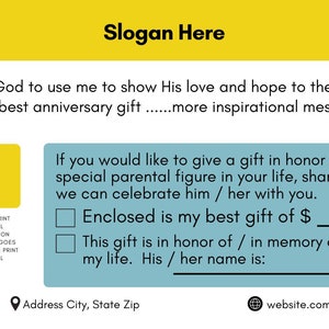 Donation Response Card / Envelope 9in X 4in, Canva Template, Non Profit ...