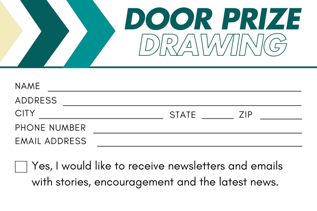 Door Prize Card 4in X 6in, Canva Template, Non Profit, Customizable ...