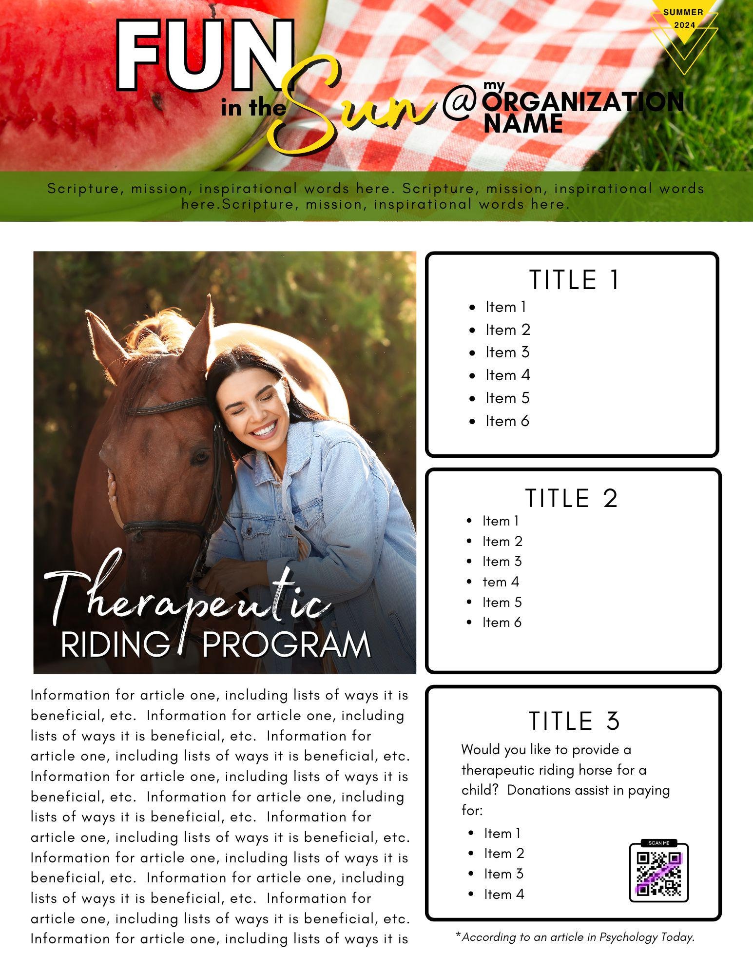 Summer Newsletter Template - Canva, Fully Editable - Etsy