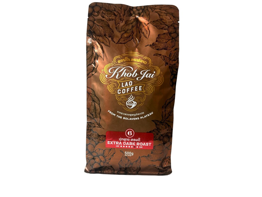 High Quality Lao Coffee Beans Dark Roast Khob Jai Arabica Robusta ...