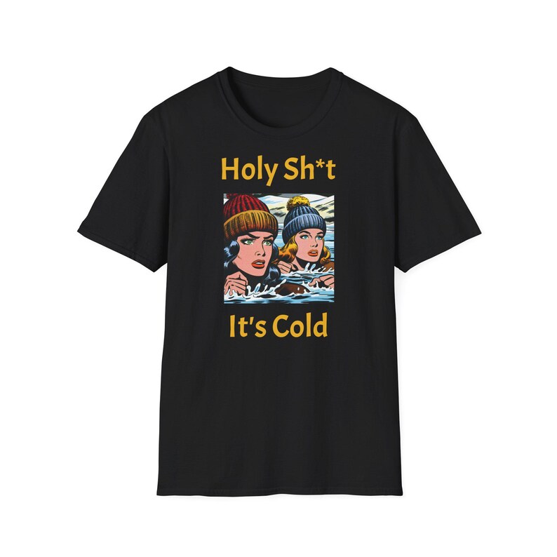 Amusing Cold Water Swimming T-shirt, Funny Winter Swim Tee, Holy Sh*t ...