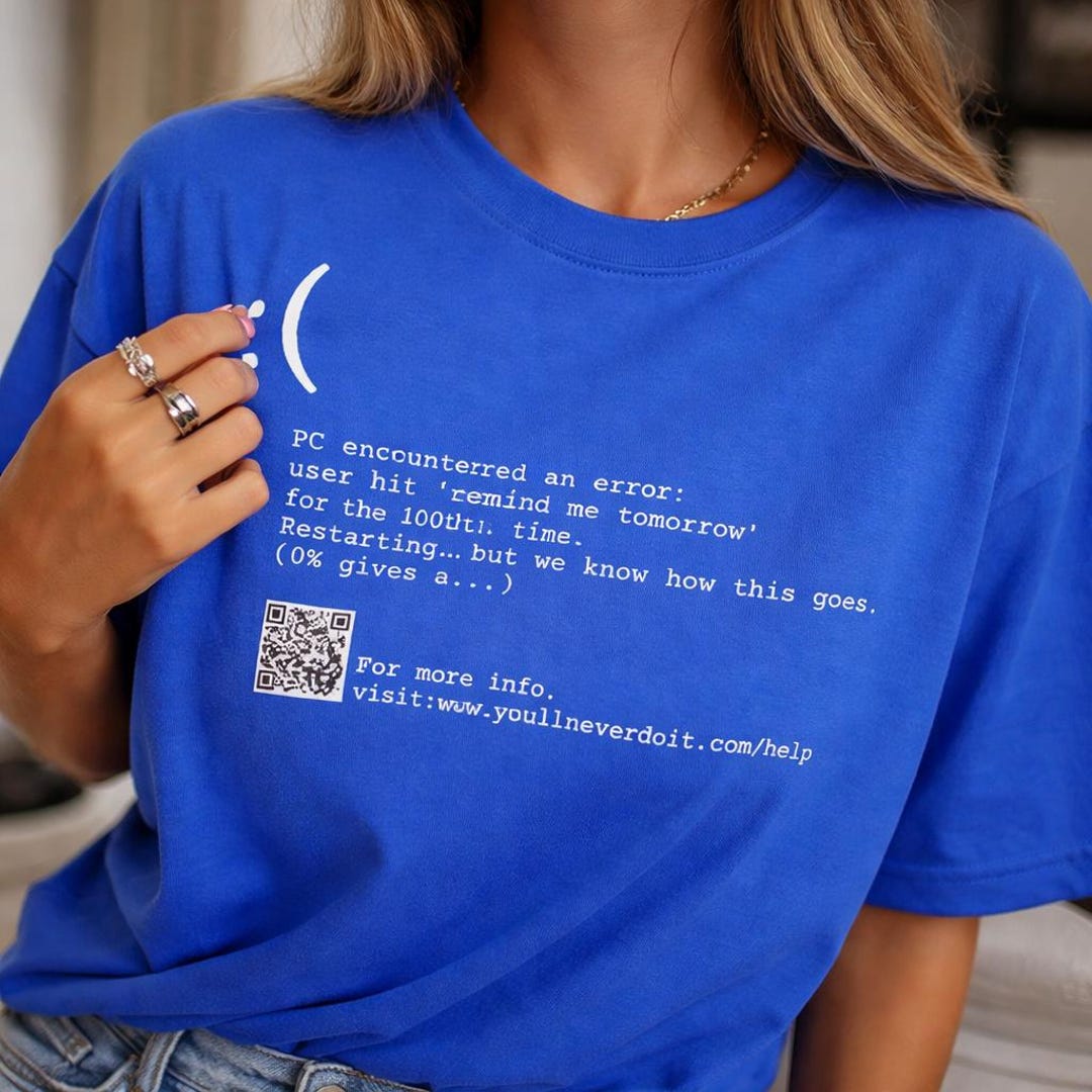 Funny BSOD T-shirt: Nerdy Blue Screen of Death, Halloween Geek Tee - Etsy