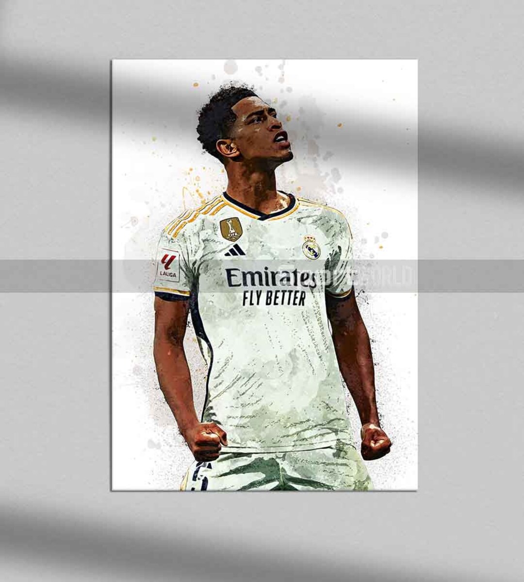 Bellingham Poster, Jude Bellingham Print, Canvas Print, Kids Decor, Man ...