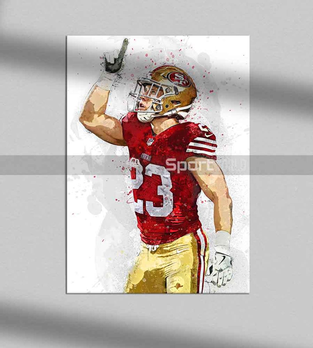 Christian Mccaffrey Poster Christian Mccaffrey Print, Canvas Print ...