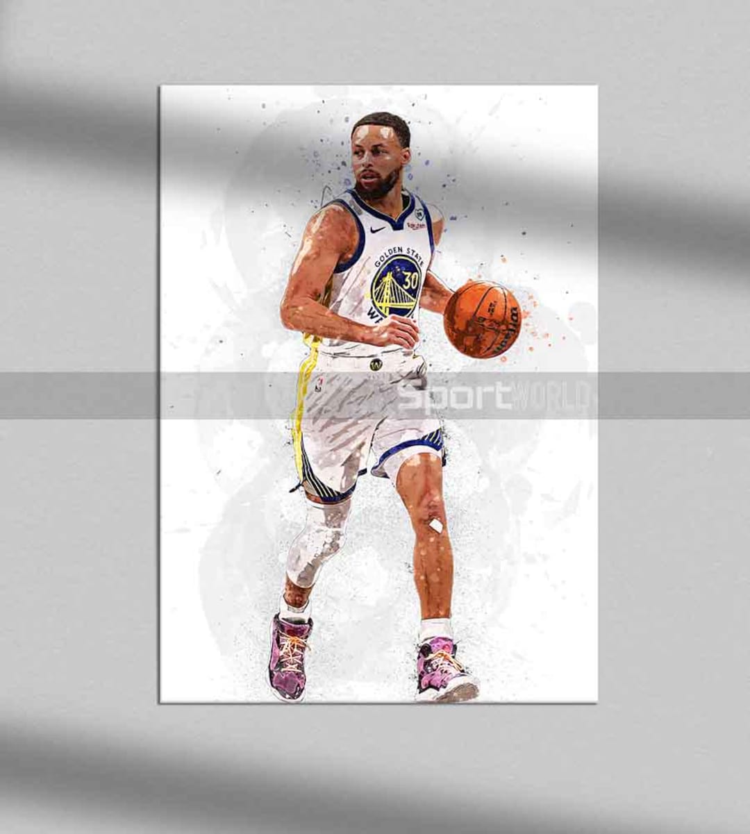 Steph Curry Poster, Stephen Curry Print, Canvas Print, Kids Decor, Man ...