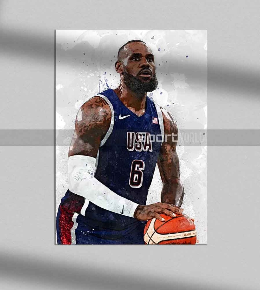 Lebron James Poster, Lebron James Print, Canvas Print, Kids Decor, Man ...