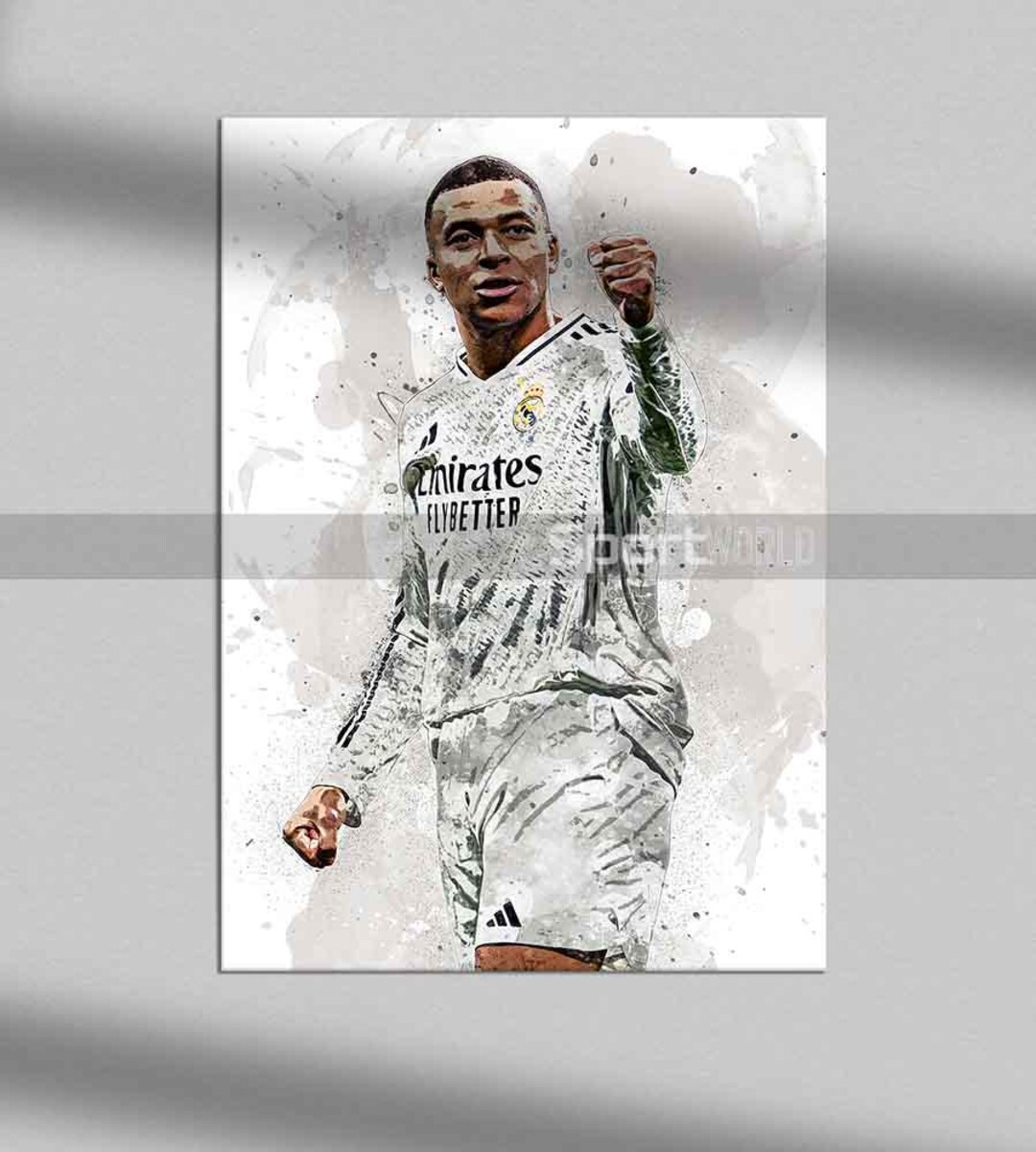 Mbappe Poster, Mbappe Print, Kylian Mbappe Canvas Print, Kids Decor ...