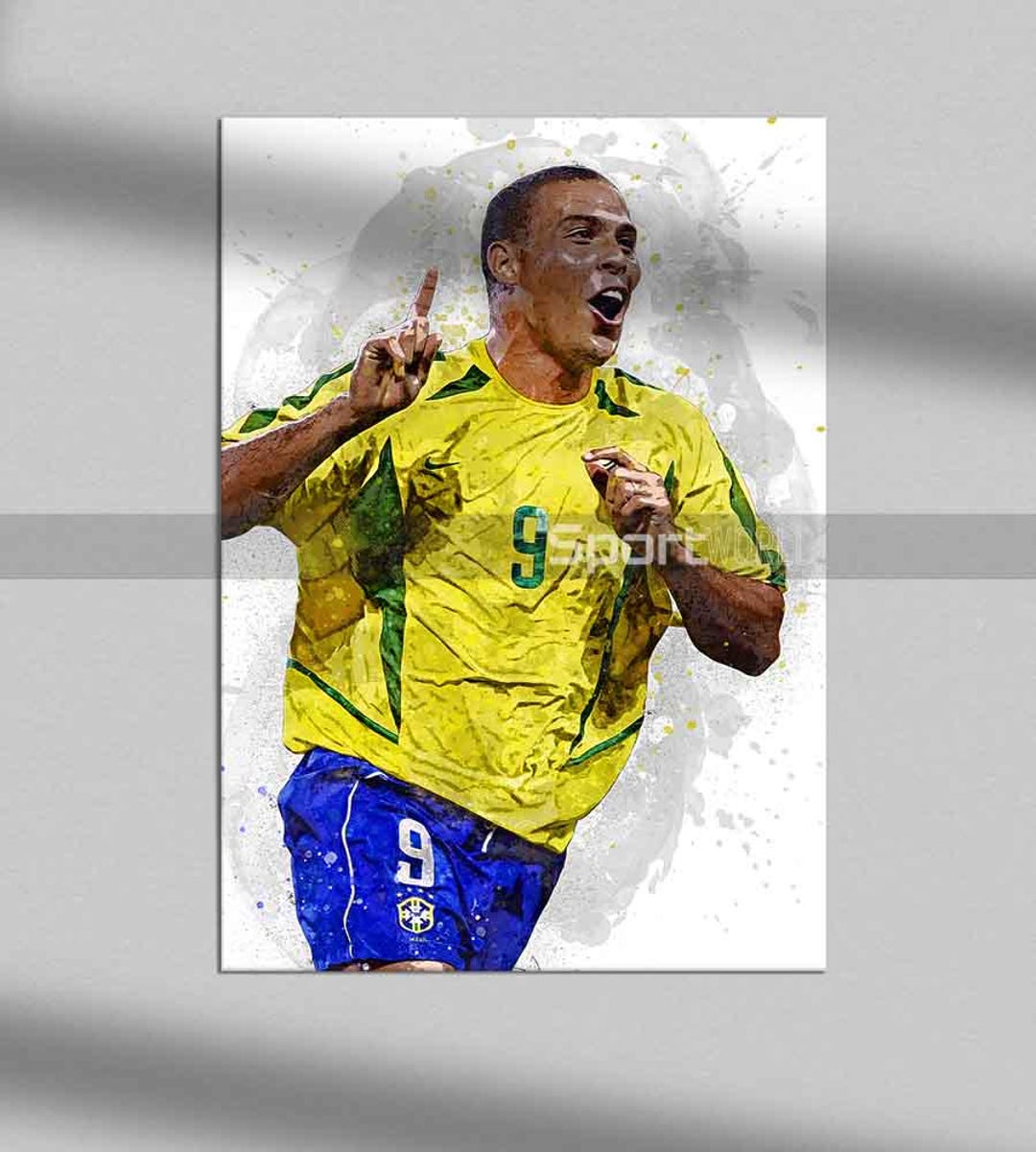 Ronaldo Nazario Poster, Ronaldo R9 Print, Canvas Print, Kids Decor, Man ...