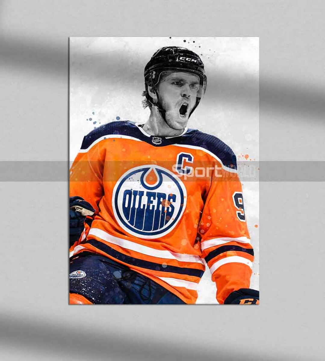 Connor Mcdavid Poster: Sports Art Canvas Print, Oilers Fan Gift - Etsy