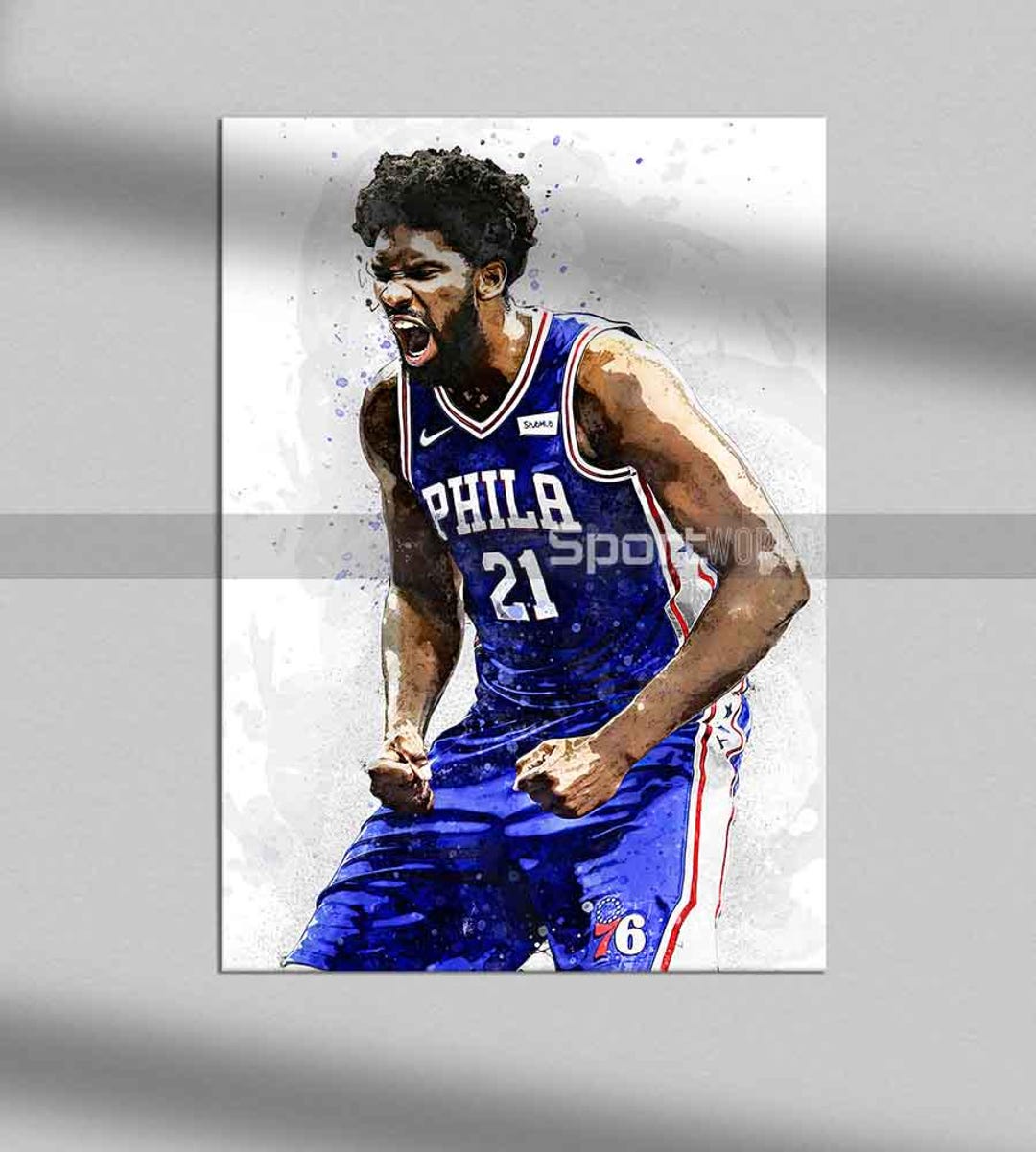 Joel Embiid Poster, Joel Embiid Print, Canvas Print, Kids Decor, Man ...