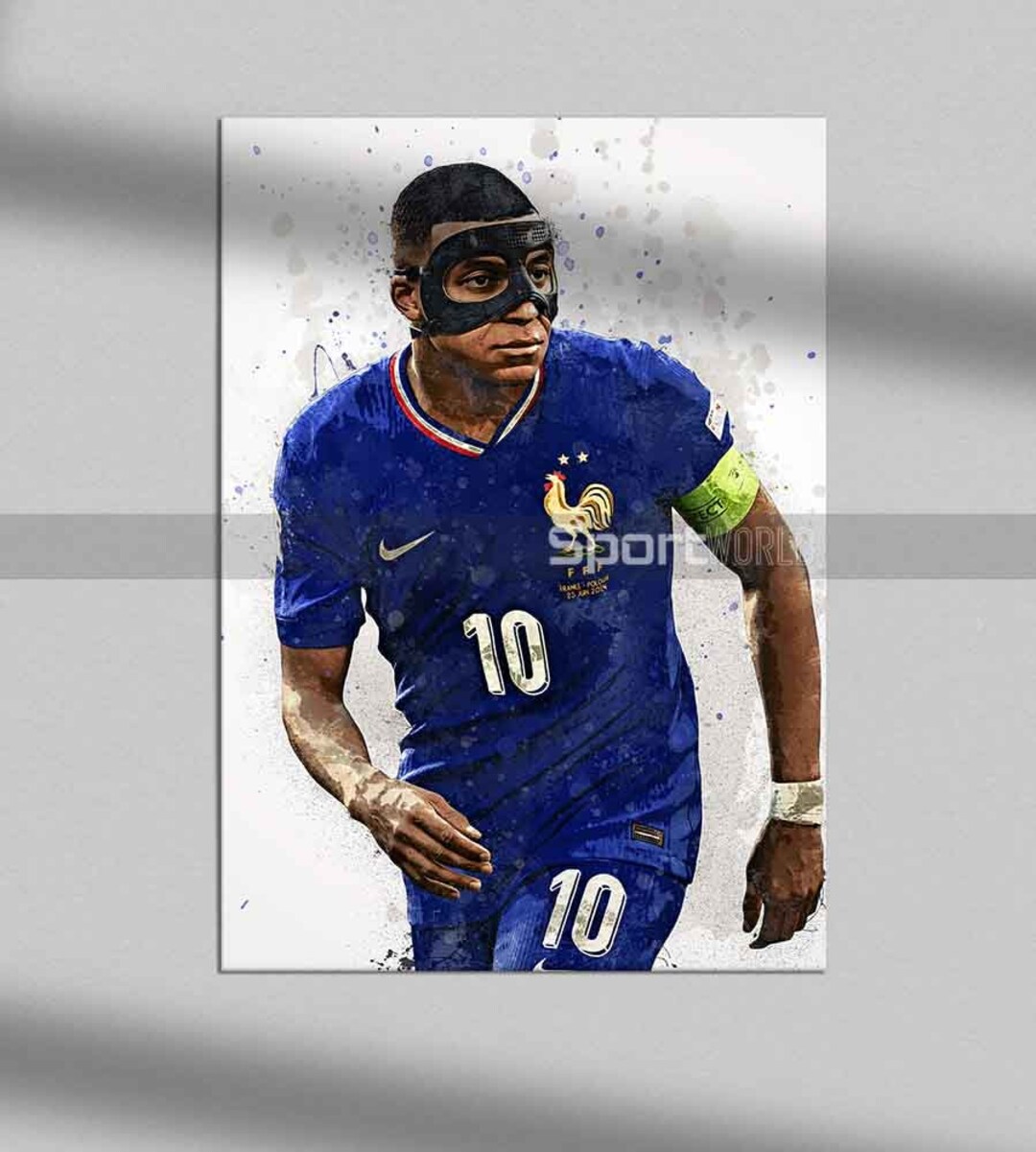 Mbappe Poster, Mbappe Print, Kylian Mbappé Canvas Print, Kids Decor ...