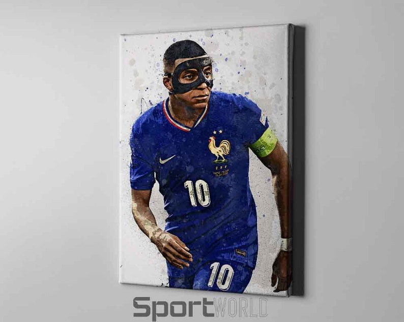 Mbappe Poster, Mbappe Print, Kylian Mbappé Canvas Print, Kids Decor ...