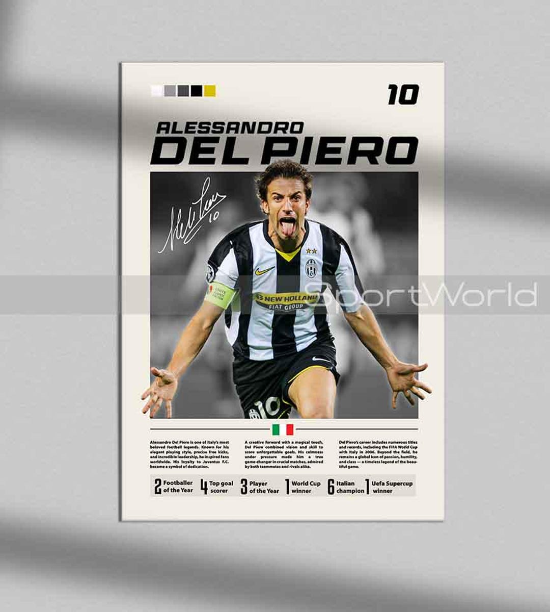 Alessandro Del Piero Poster | Football Legend Wall Art | Vintage Sport ...