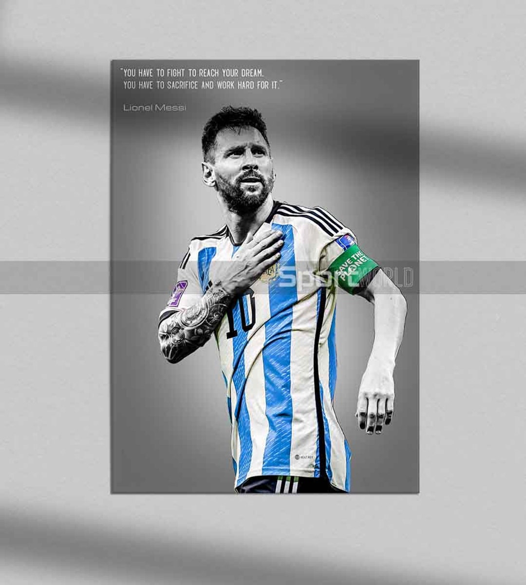 Lionel Messi Poster: Argentina Sports Art, Motivational Quote - Etsy UK