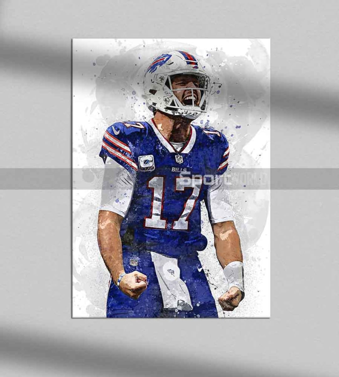 Josh Allen Poster Josh Allen Print, Canvas Print, Kids Decor, Man Cave ...