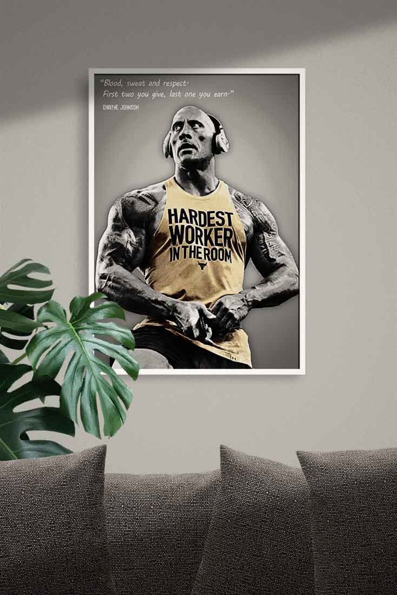 The Rock Poster, Dwayne Johnson Print, Canvas Print, Kids Decor, Man ...