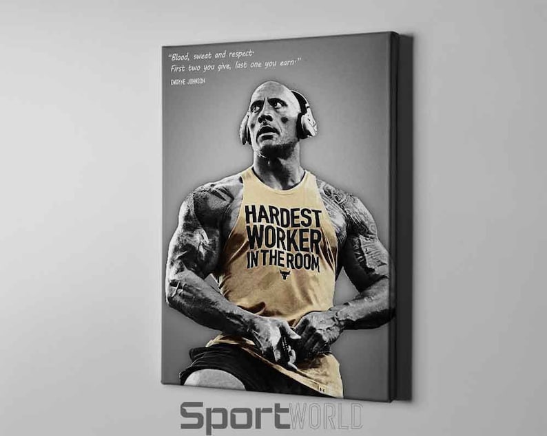The Rock Poster, Dwayne Johnson Print, Canvas Print, Kids Decor, Man ...