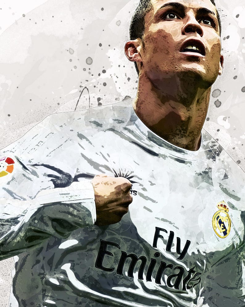 Cristiano Ronaldo Poster Canvas Print, Kids Decor, Man Cave Gift ...