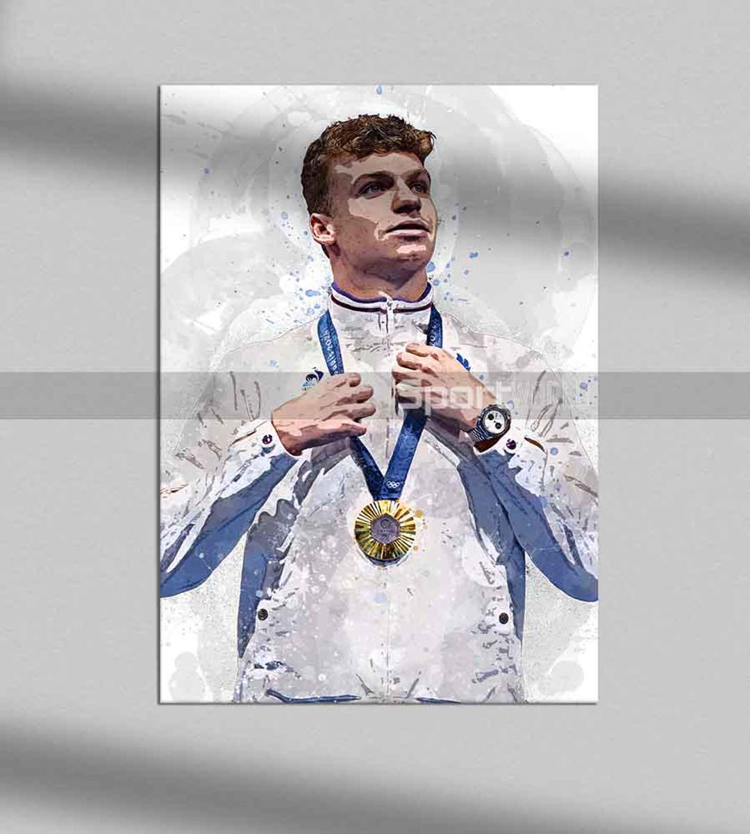 Leon Marchand Poster Léon Marchand Print, Canvas Print, Kids Decor, Man ...