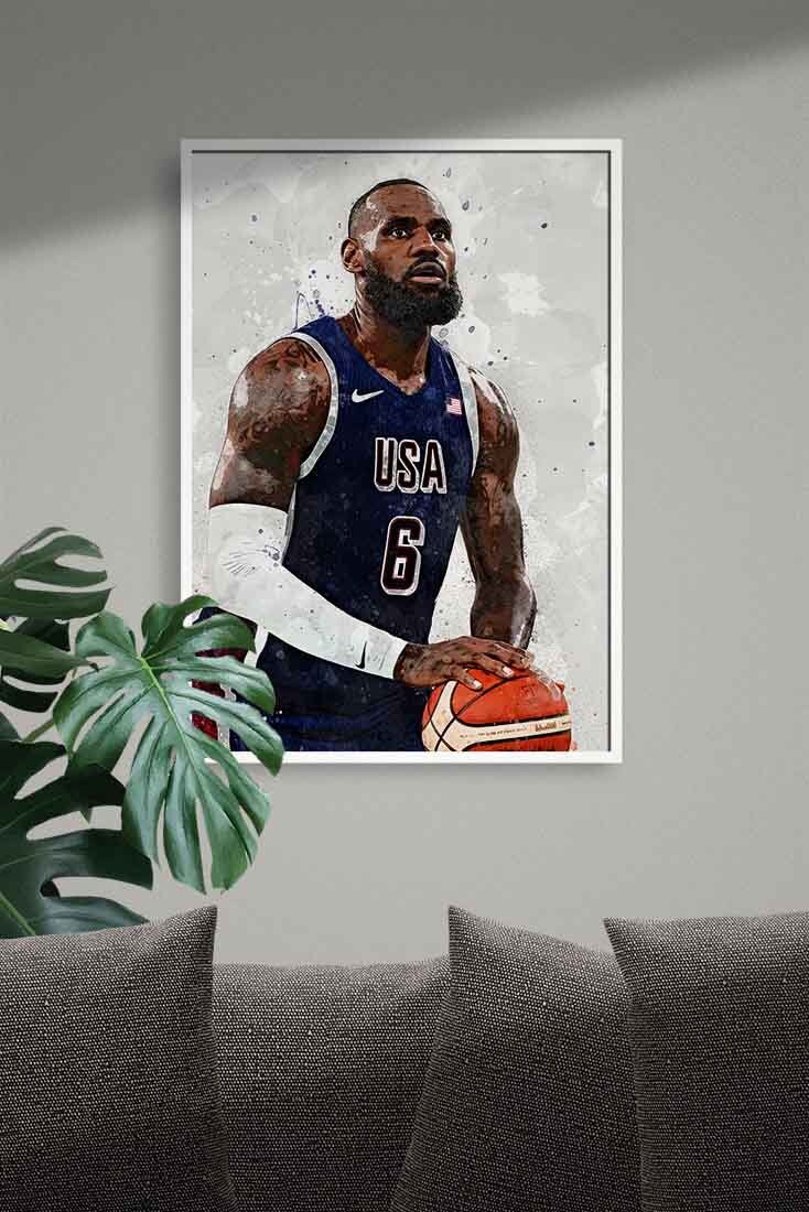 Lebron James Poster, Lebron James Print, Canvas Print, Kids Decor, Man ...