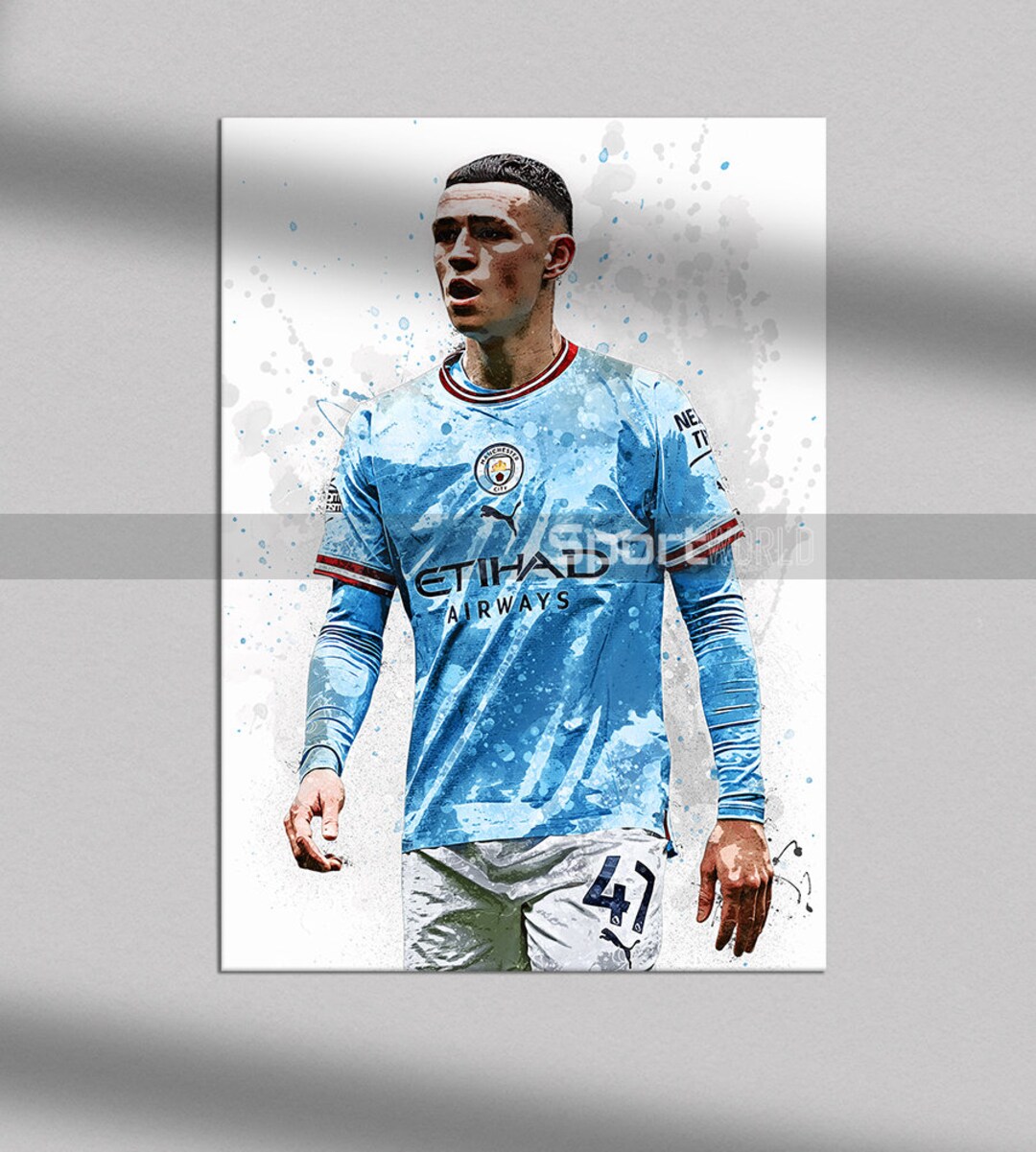 Phil Foden Poster, Phil Foden Print, Canvas Print, Kids Decor, Man Cave Gift, Sports Art - Etsy
