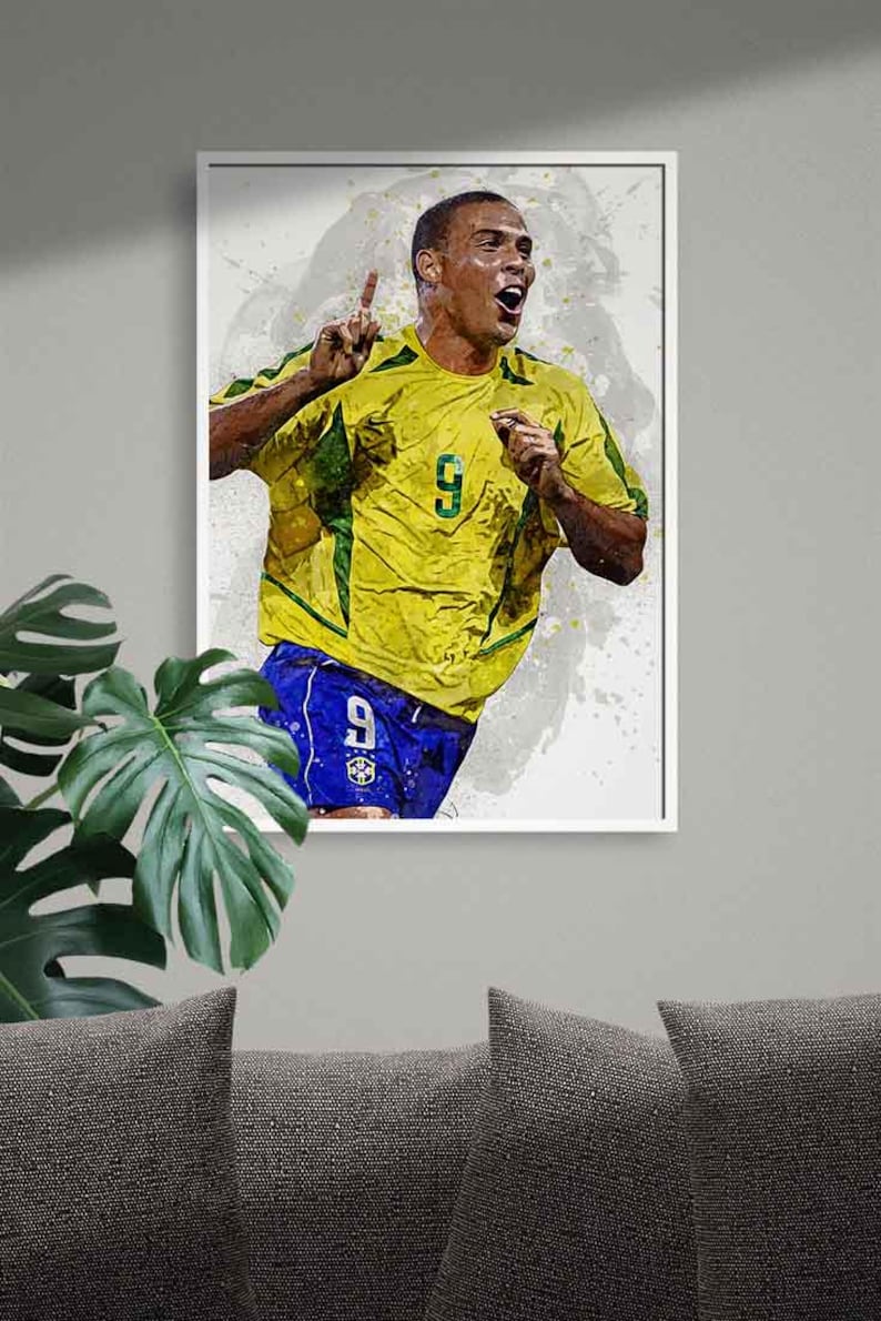 Ronaldo Nazario Poster, Ronaldo R9 Print, Canvas Print, Kids Decor, Man ...