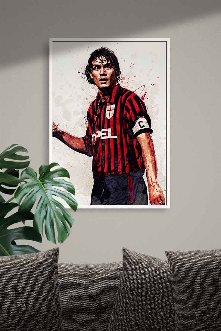 Maldini Poster, Paolo Maldini Print, Canvas Print, Kids Decor, Man Cave ...