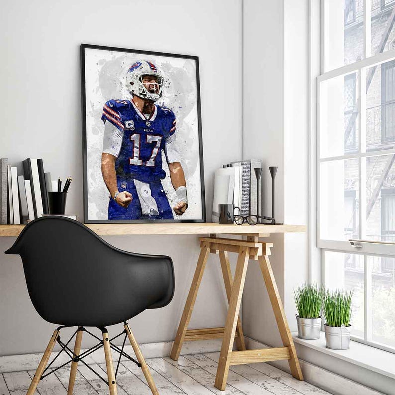 Josh Allen Poster Josh Allen Print, Canvas Print, Kids Decor, Man Cave ...