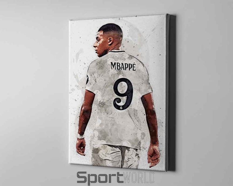 Mbappe Poster, Mbappe Print, Kylian Mbappe Canvas Print, Kids Decor ...