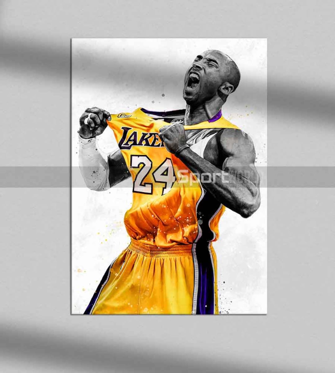 Kobe Bryant Poster, Kobe Bryant Print, Canvas Print, Kids Decor, Man ...