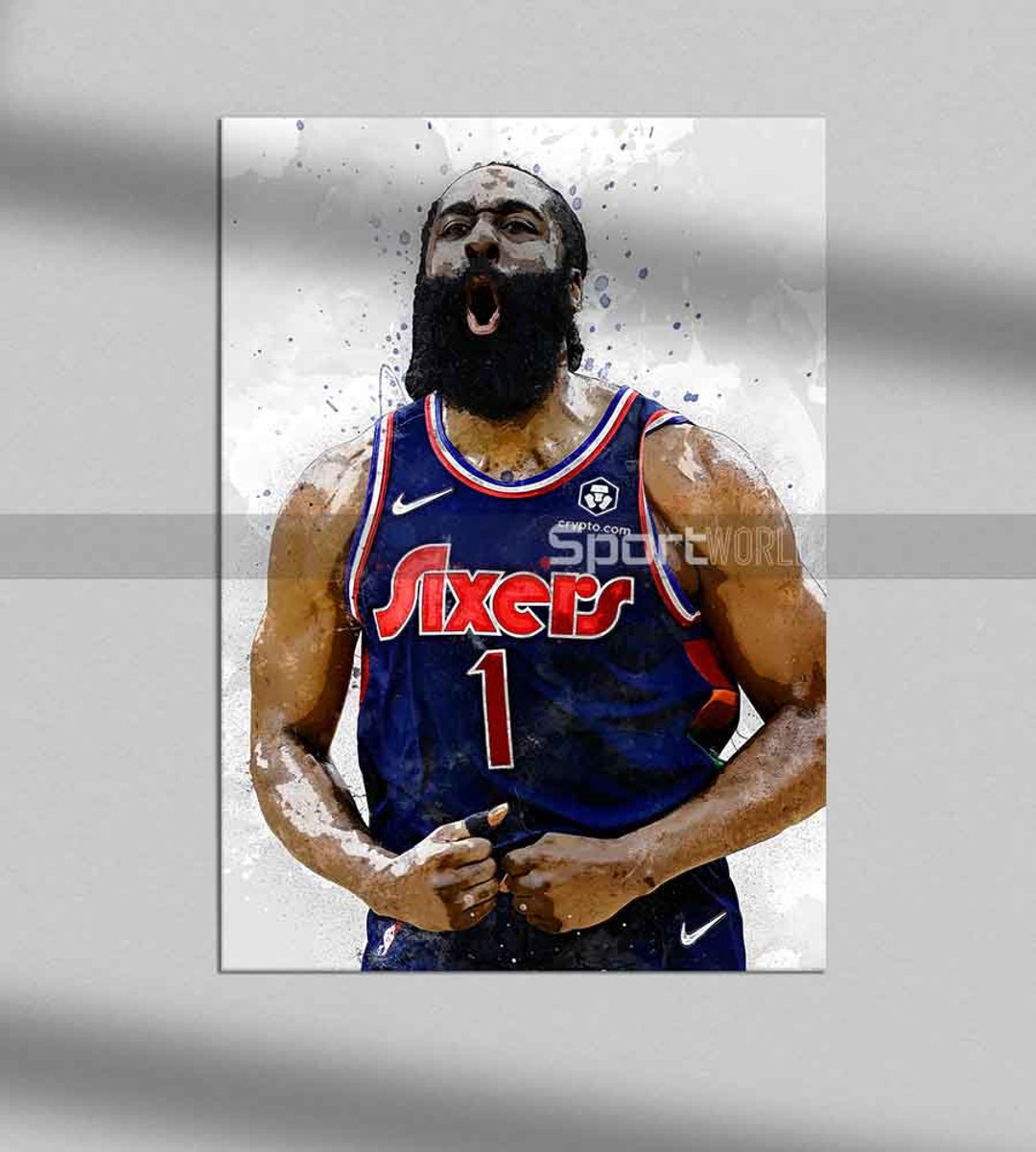 James Harden Poster, James Harden Print, Canvas Print, Kids Decor, Man ...