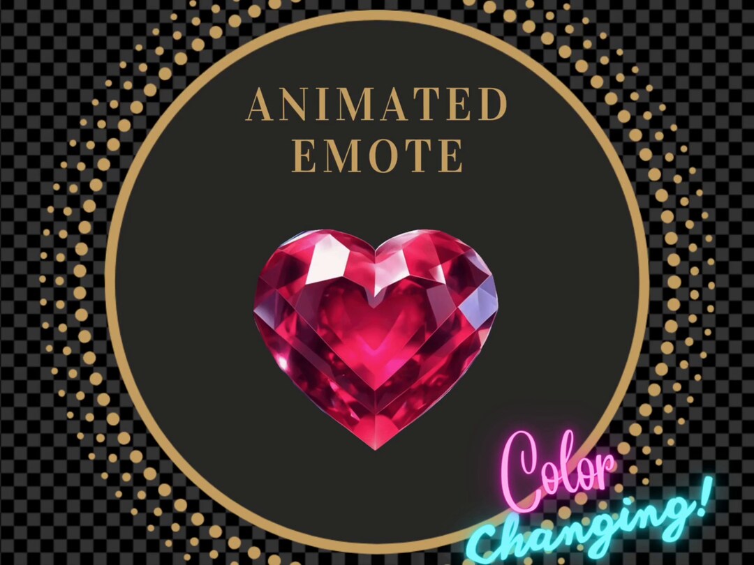 Color Changing Heart Emote, Animated Gem Emote for Twitch Discord ...