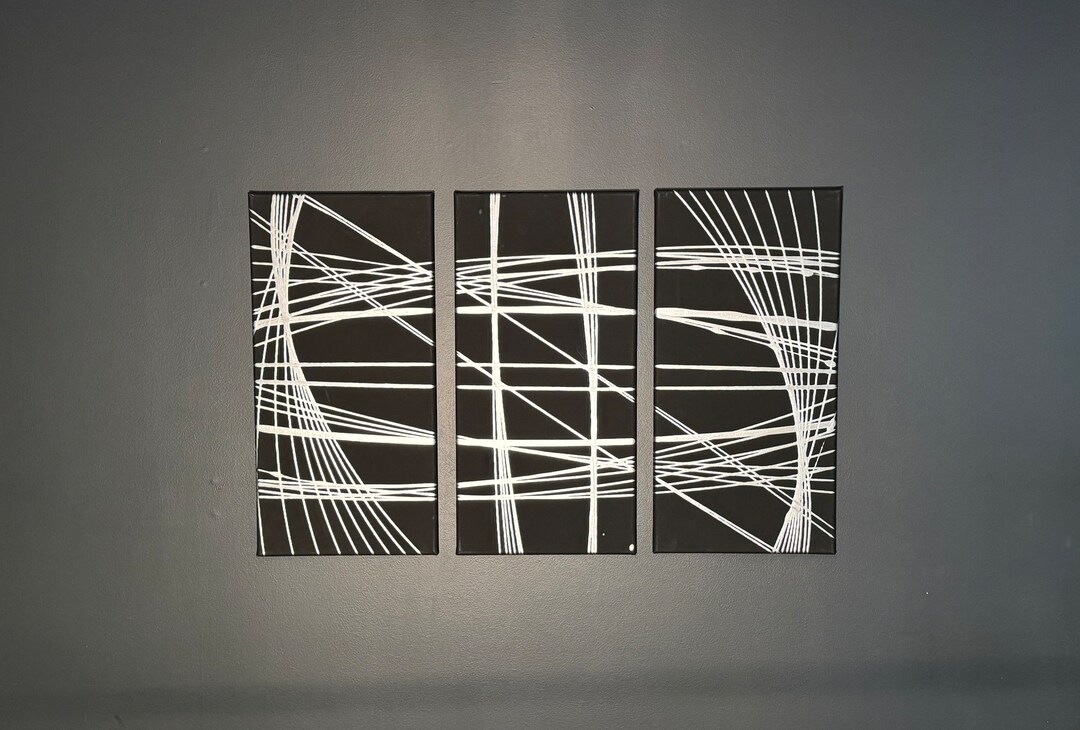 Black Canvas Silver Pendulum Paint - Etsy