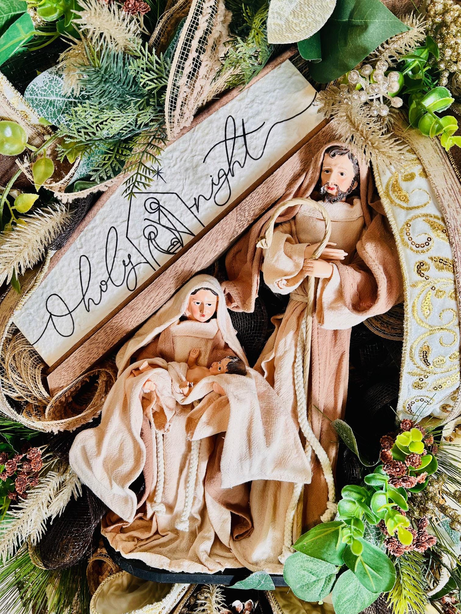 Christmas Wreath, Jesus Wreath, Winter Wreath, Baby Jesus Wreath ...