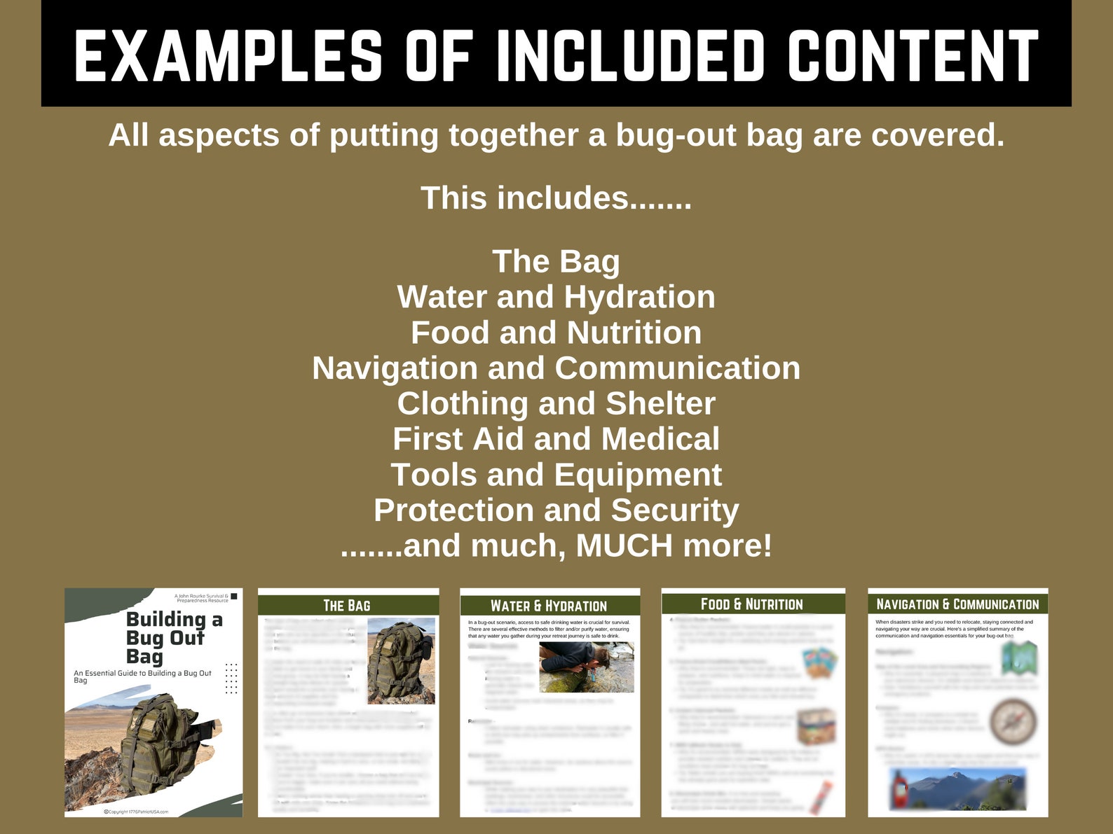 Guide on How to Build a Bug Out Bag - Instant Digital Download ...
