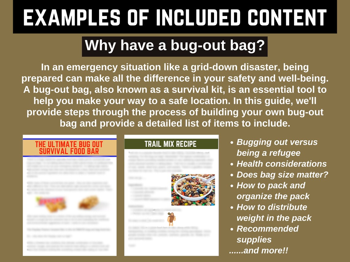 Guide on How to Build a Bug Out Bag - Instant Digital Download ...