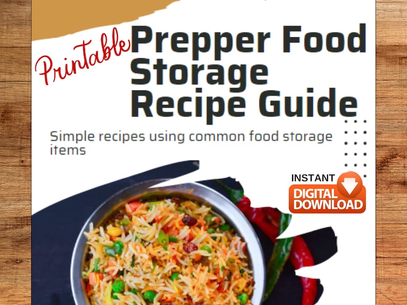 Prepper Food Storage Recipe Guide Printable Cookbook- Digital ...