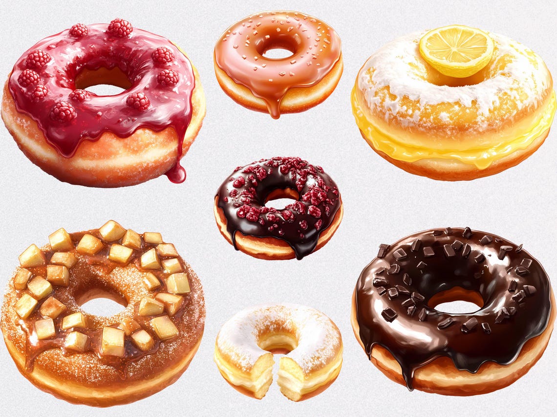 Beignet Clipart, Donuts PNG, Donut Clipart, Dessert Clip Art, Cake ...