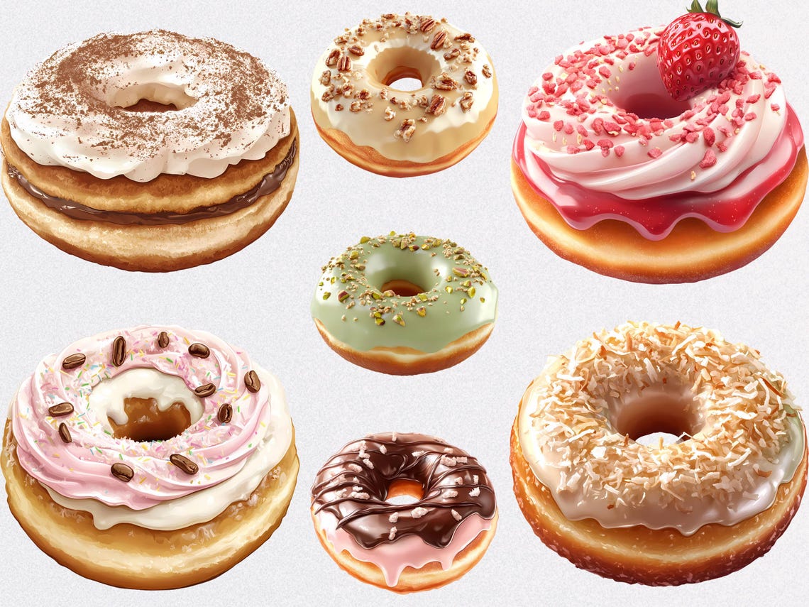 Beignet Clipart, Donuts PNG, Donut Clipart, Dessert Clip Art, Cake ...