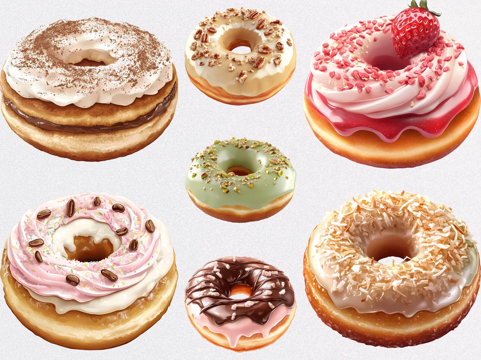 Beignet Clipart, Donuts PNG, Donut Clipart, Dessert Clip Art, Cake ...