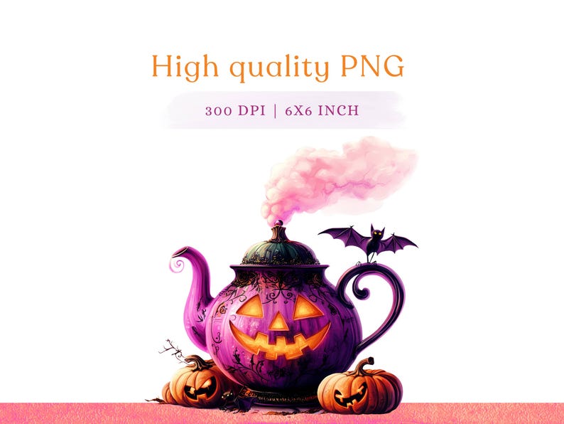 Halloween Tea Party Clipart, Instant Digital Download, Halloween PNG ...
