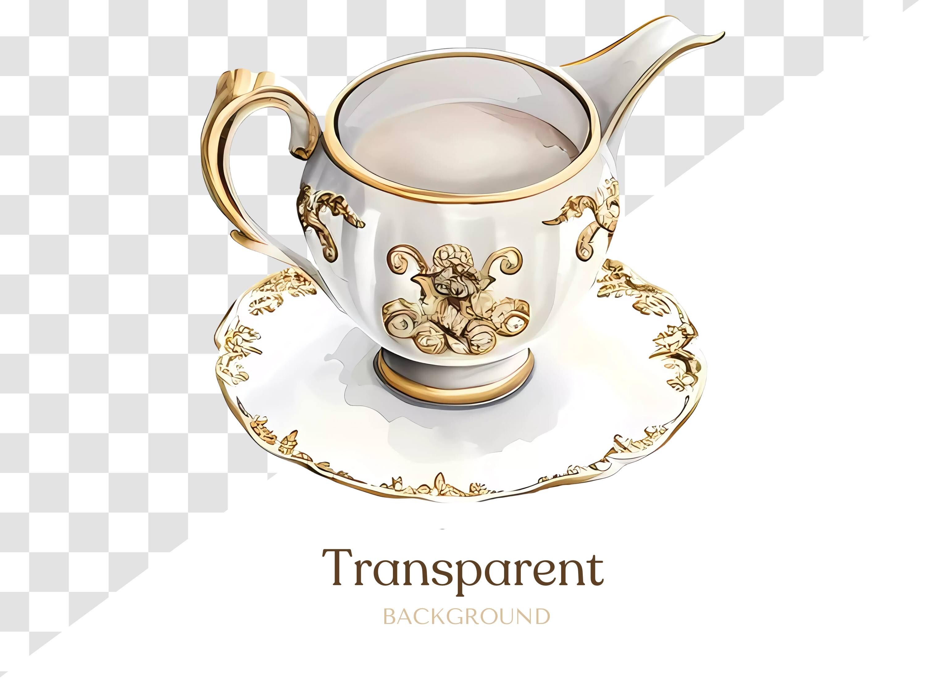 Baroque Tea Party Clipart, Cake Clipart, Tea Cup Clip Art, Watercolor ...