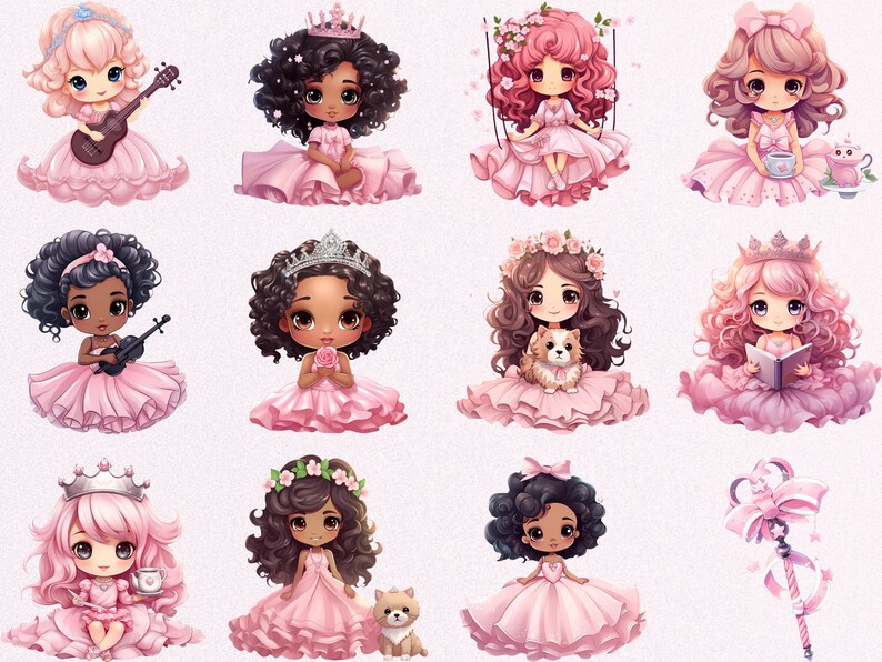 Little Princess Clipart, Chibi Clipart, Cute Chibi Princess ...