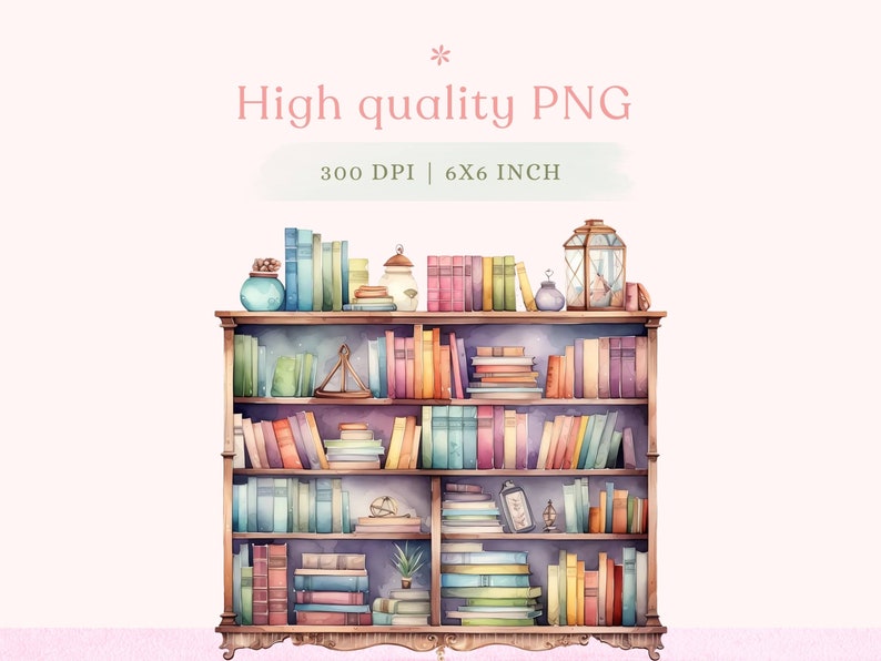 Bookshelf Clipart Watercolor Bookshelf PNG Library Clipart Bookworm Png ...