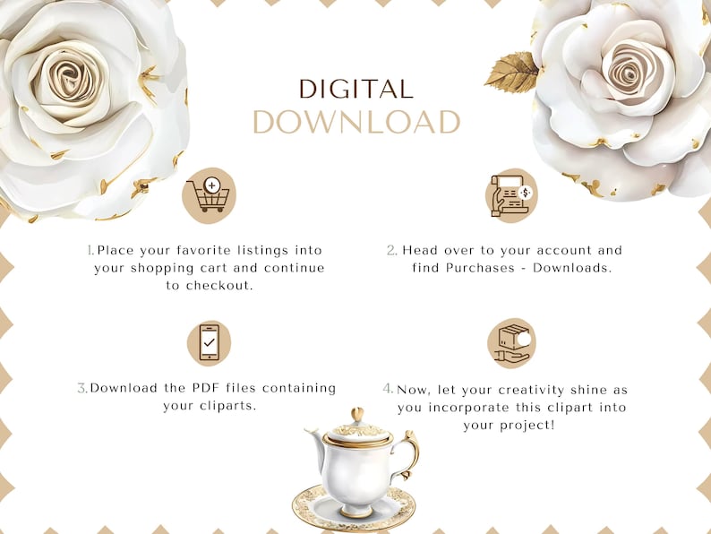 Baroque Tea Party Clipart, Cake Clipart, Tea Cup Clip Art, Watercolor ...