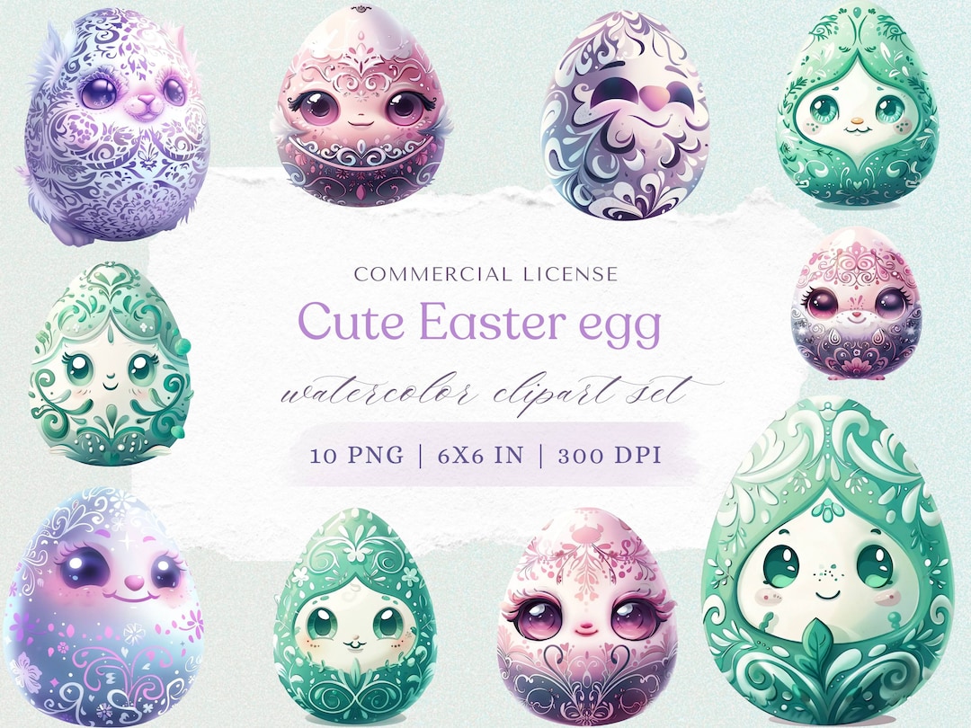 Cute Easter Egg Clipart Easter Egg PNG Cute Easter Clipart for Easter Invitation, Easter Planner ...