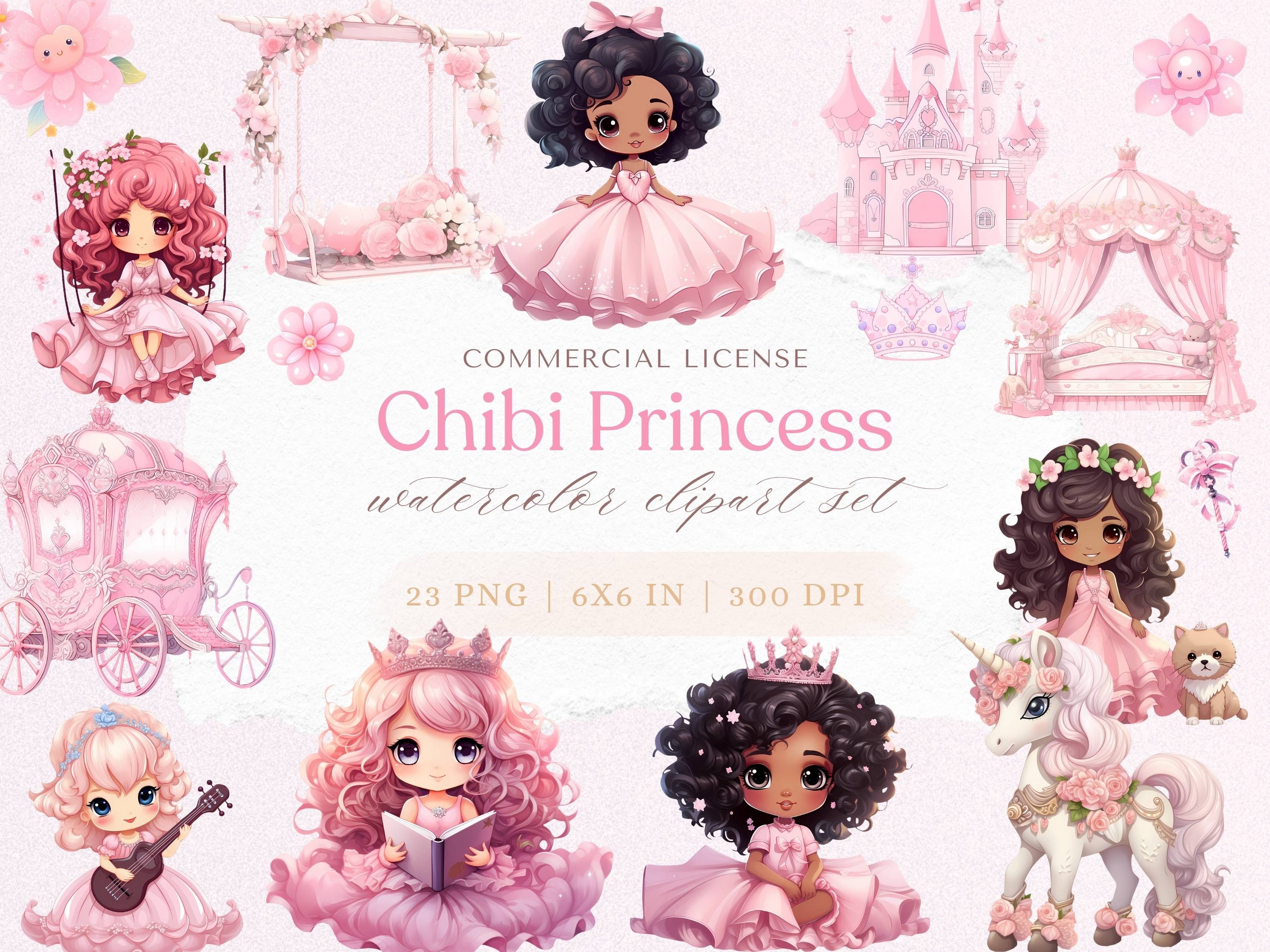 Little Princess Clipart, Chibi Clipart, Cute Chibi Princess ...