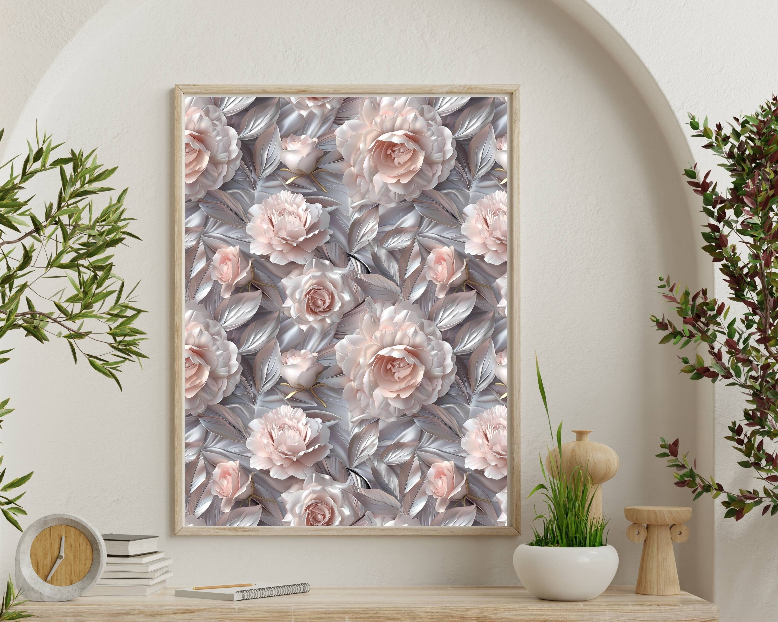 3d Digital Paper, Flowers Pattern, 3d Seamless Pattern, 3d Floral ...